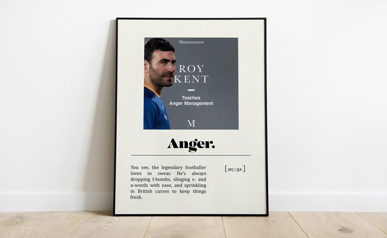 Roy Kent Anger Poster Minimalist TV Show Poster Vintage Retro Art Print Custom Poster Wall Art ...