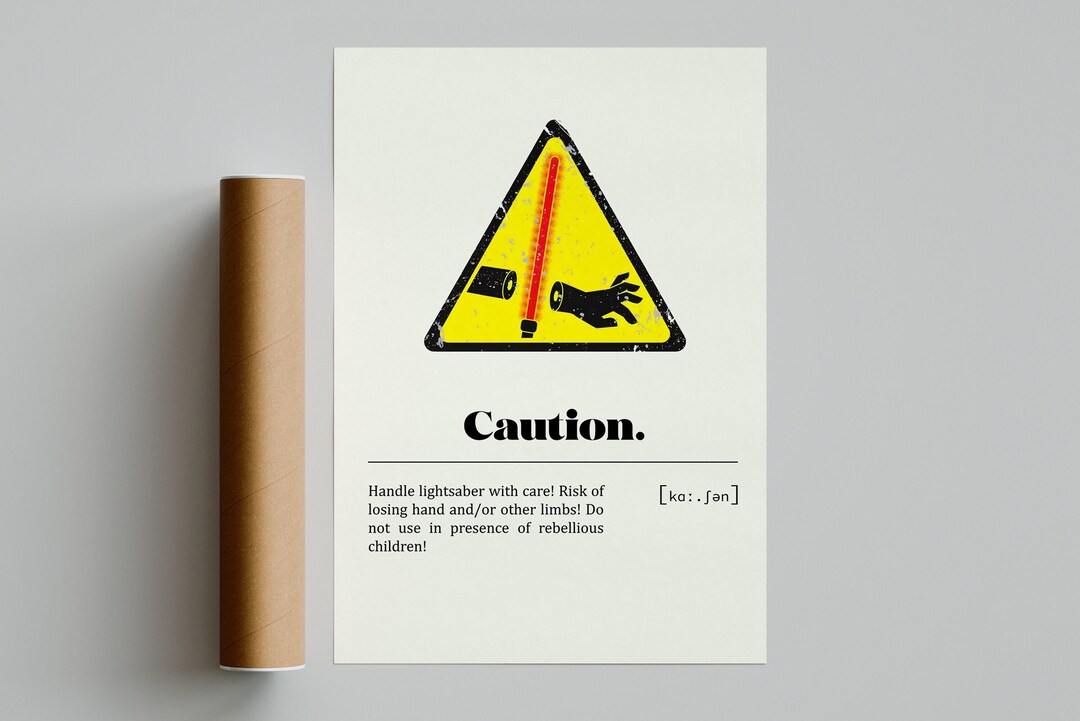 Star Wars Caution Poster Minimalist Movie Poster Vintage Retro Art ...