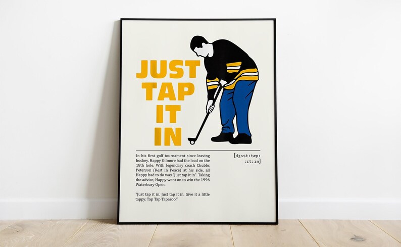 Happy Gilmore Just Tap It in Poster Ridley Scott Minimalist Movie ...