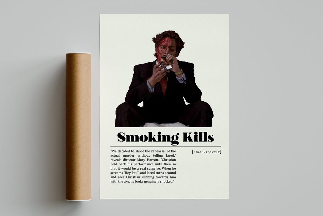 American Psycho Smoking Poster Definition Poster Minimalist Movie ...