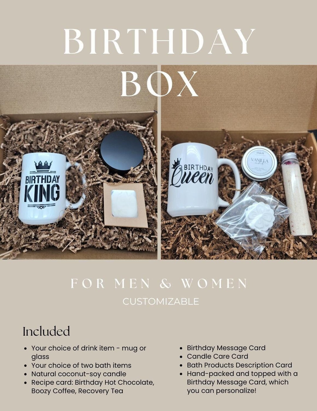 Custom Birthday Gift Box, Men's Birthday Gift Box, Women's Birthday ...
