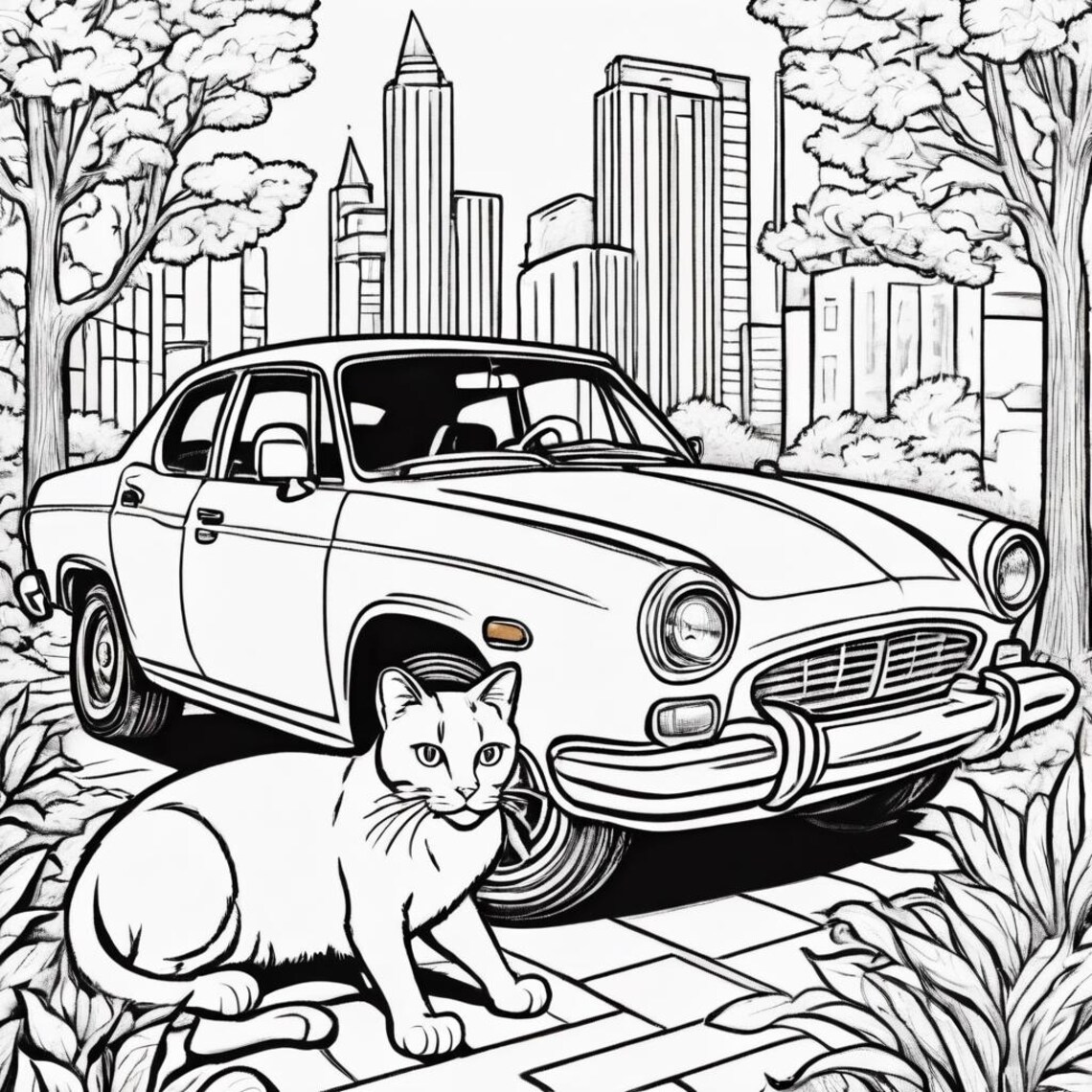 6 Coloring Sheets Cars - Etsy