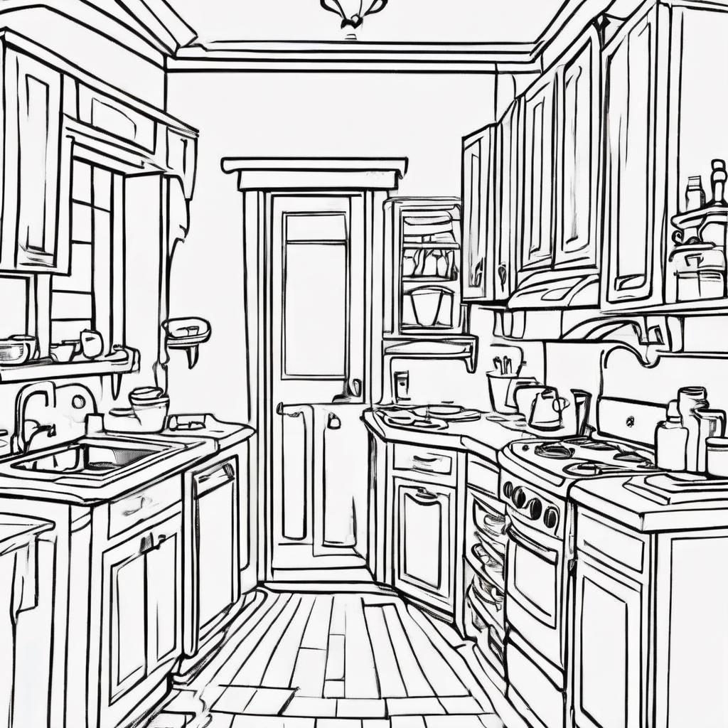 7 Coloring Sheets Kitchen - Etsy