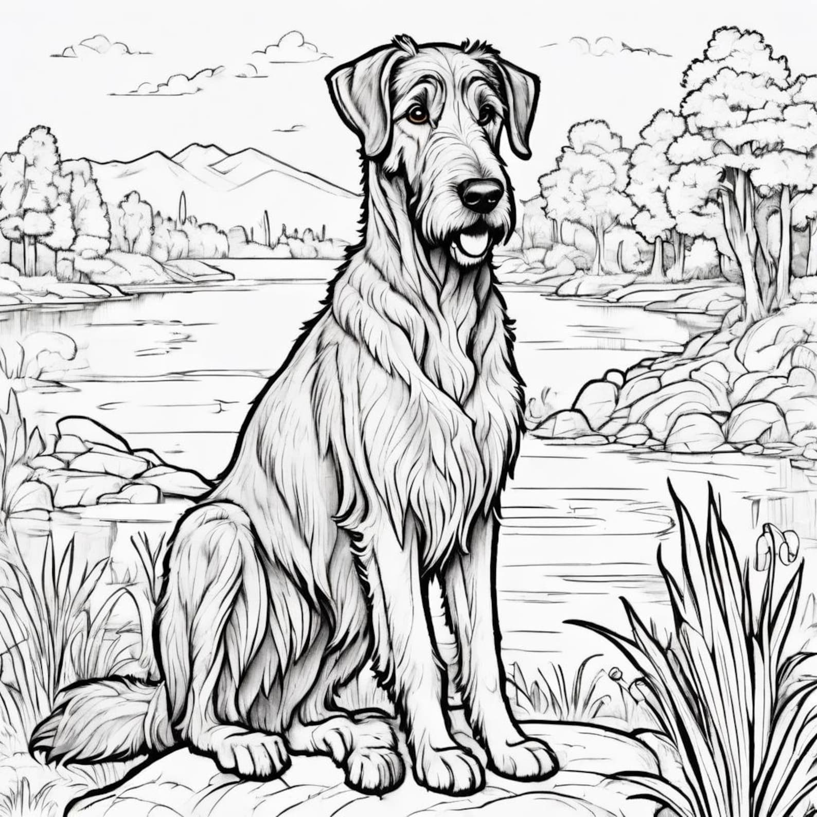 5 Coloring Sheets Dogs - Etsy