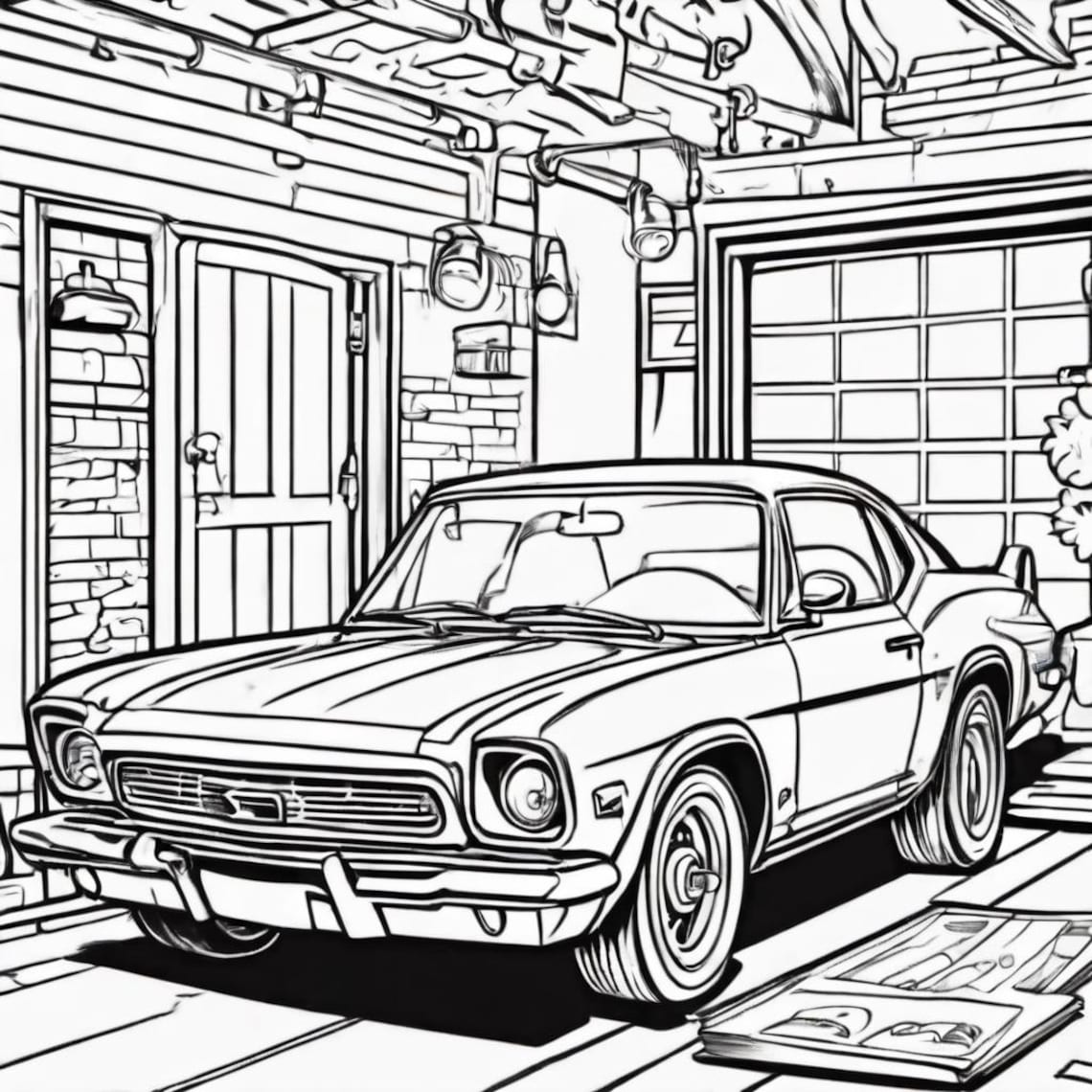 6 Coloring Sheets Cars - Etsy