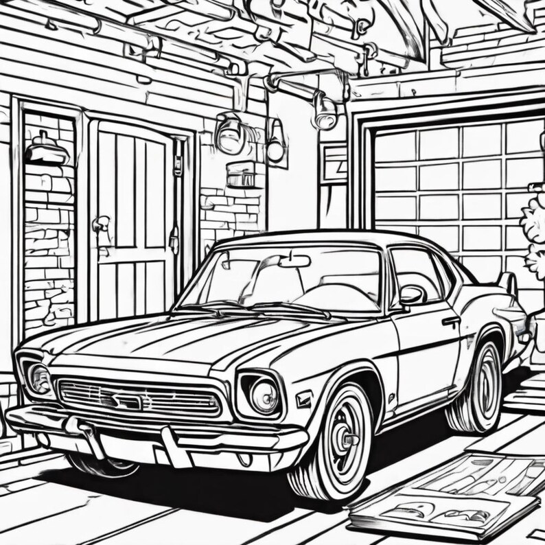 6 Coloring Sheets Cars - Etsy