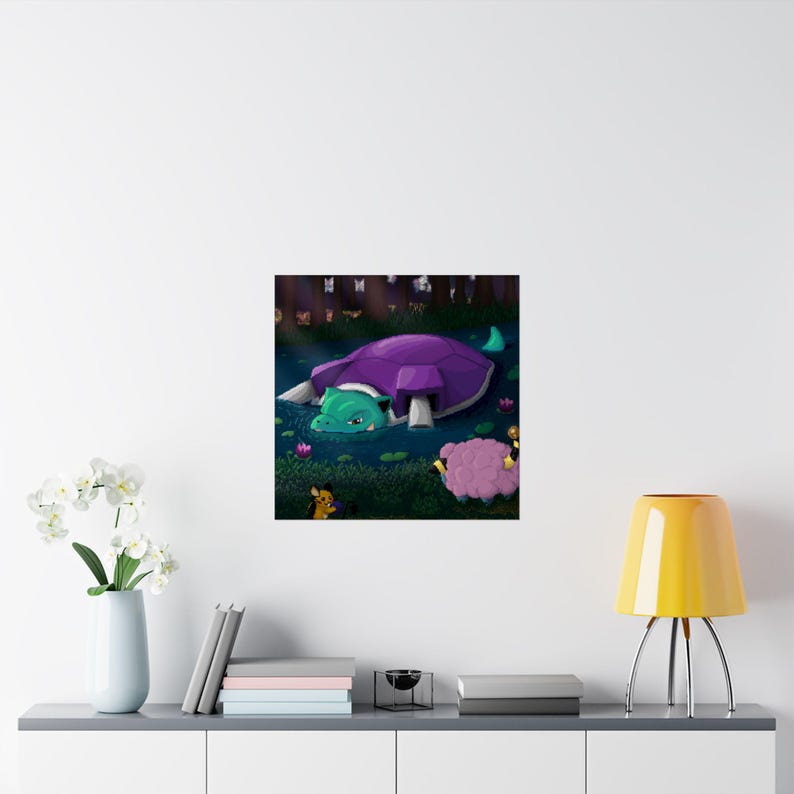 Pixelated Style Blastoise Pokemon Poster, Matte Finish, Custom Wall ...