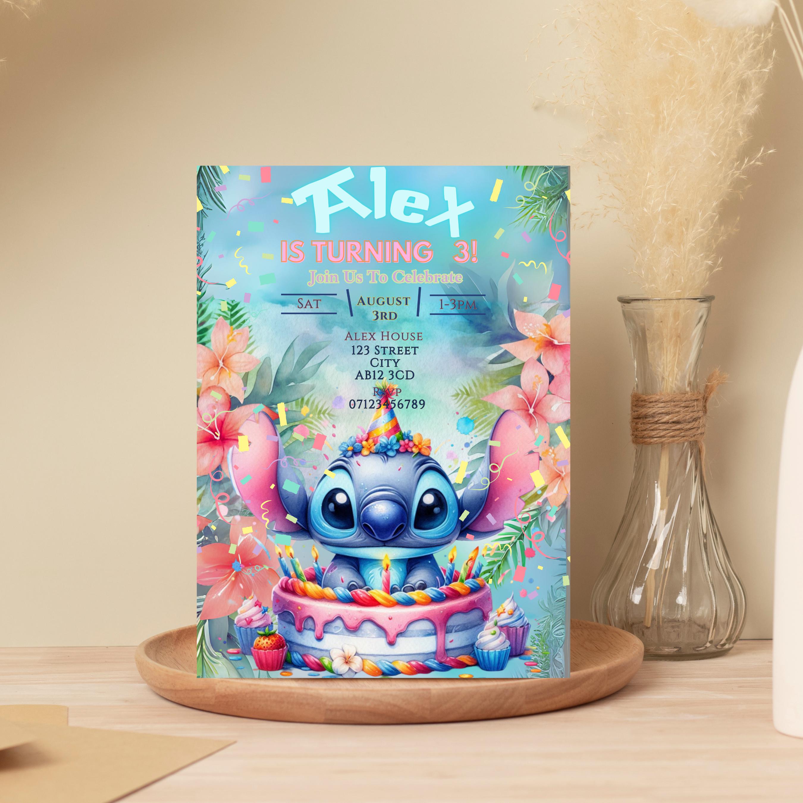 Stitch Editable Birthday Invitation Template, Printable Birthday ...