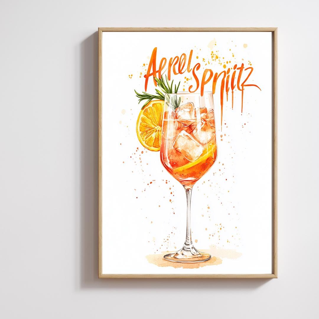 Aperol Spritz Poster, Cocktail Dring Prints, Aperol Gift, Aperol Spritz ...