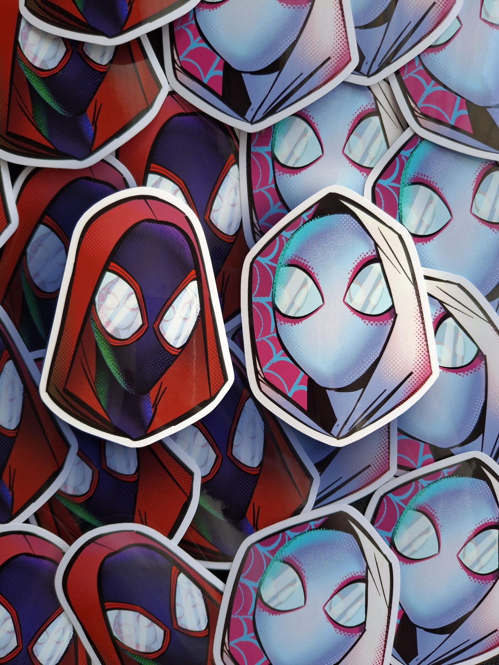 Spider Verse Vinyl Stickers - 3 Inch, Gwen Stacy, Miles Morales, Spider ...