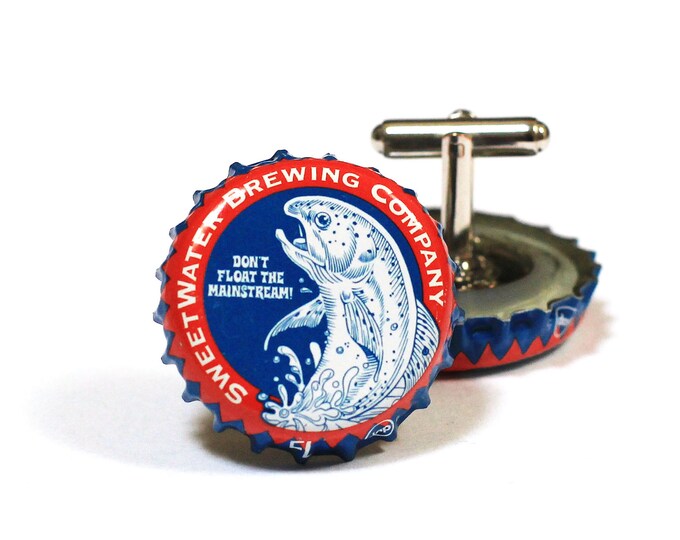 Red White and Blue Sweetwater Beer Bottle Cap Cufflinks Cuff Links - Etsy