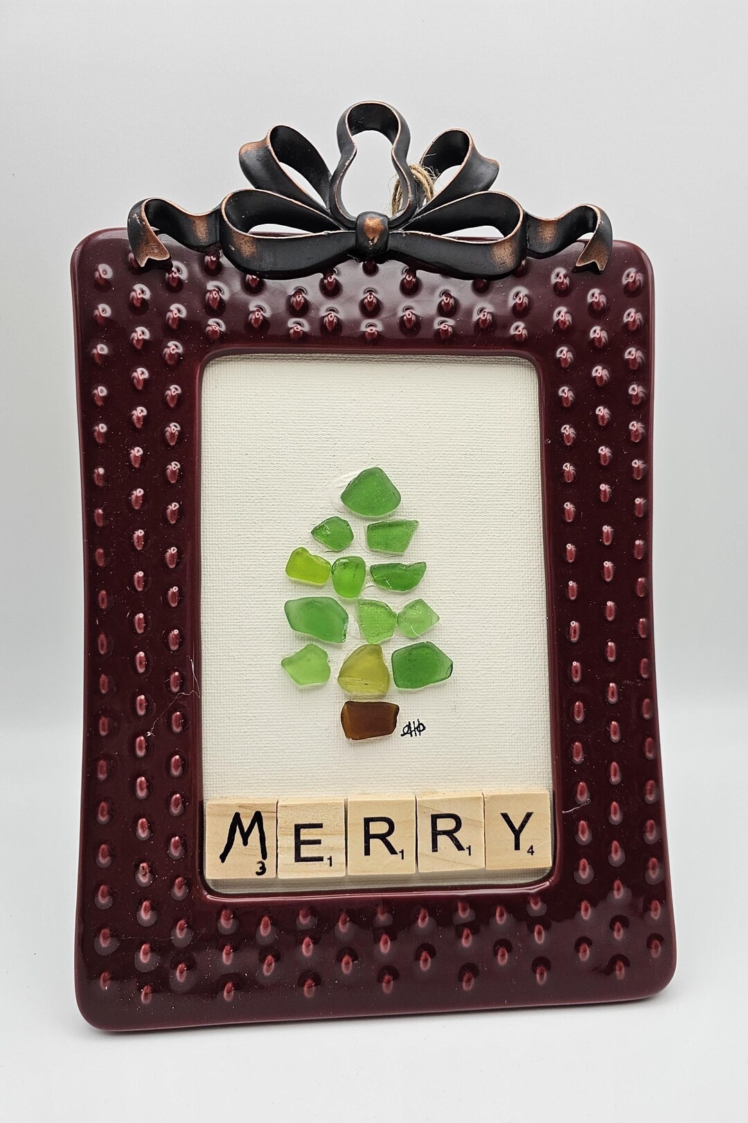 Present Around the Tree Beach Glass and Scrabble Letters - Etsy
