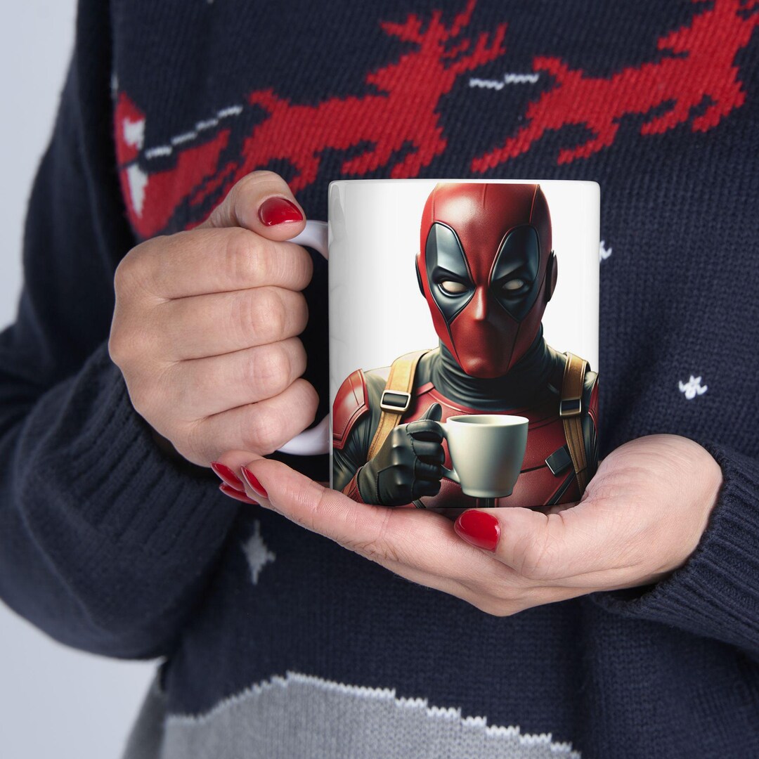 Deadpool and Wolverine Drinking Coffee Ceramic Mug, 11oz, 15oz - Etsy