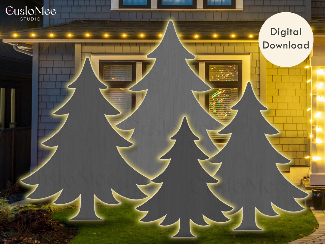 Life Size Christmas Tree Template Cutout DIY Silhouette Trace Outdoor ...