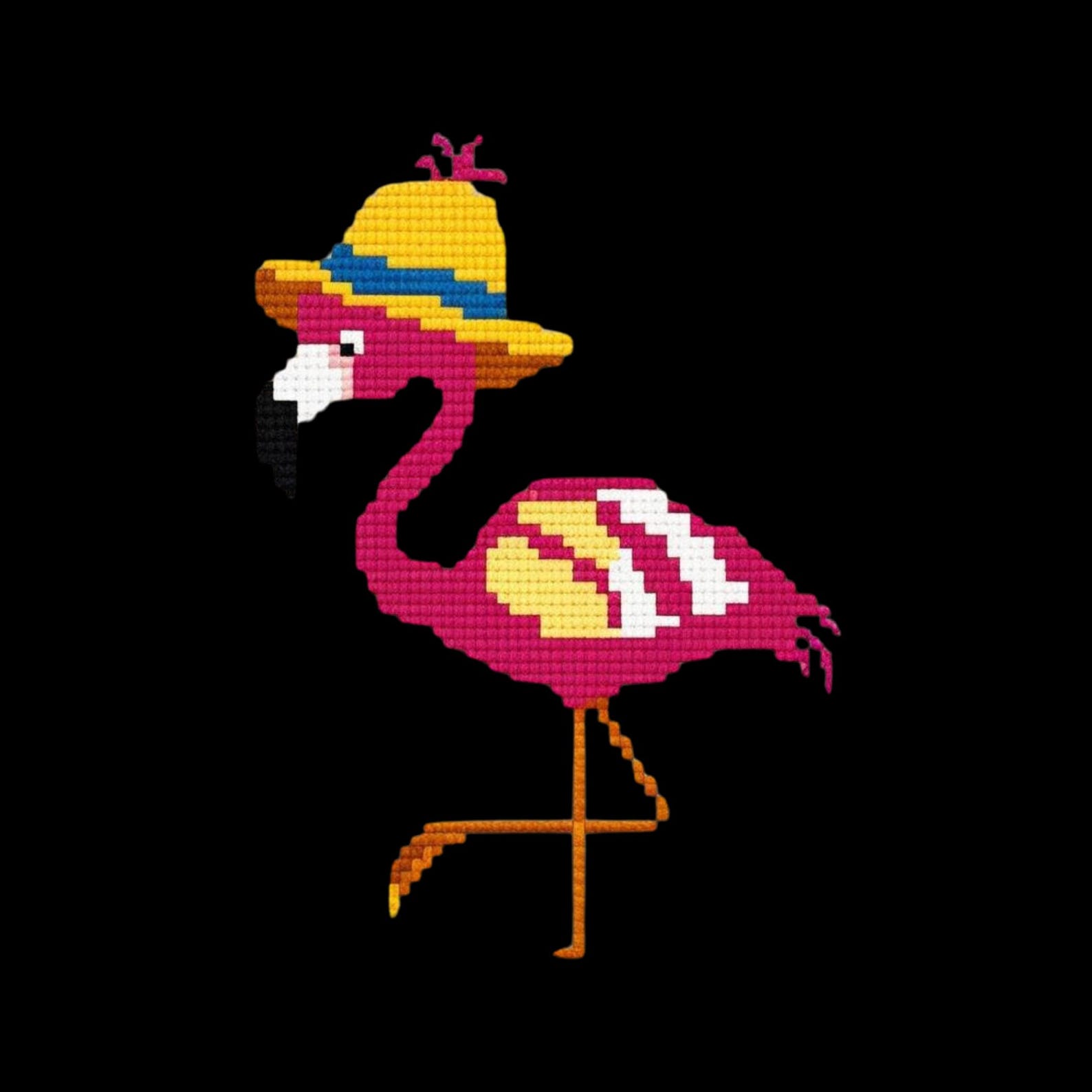 Pink Flamingo With Hat Needlepoint Chart Digital Download Needlepoint ...
