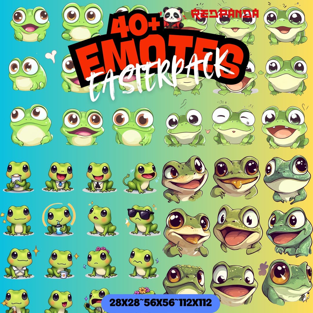 Cute Frog Emote Bundle for Twitch, Youtube Discord – Kawaii Chibi Frogs ...