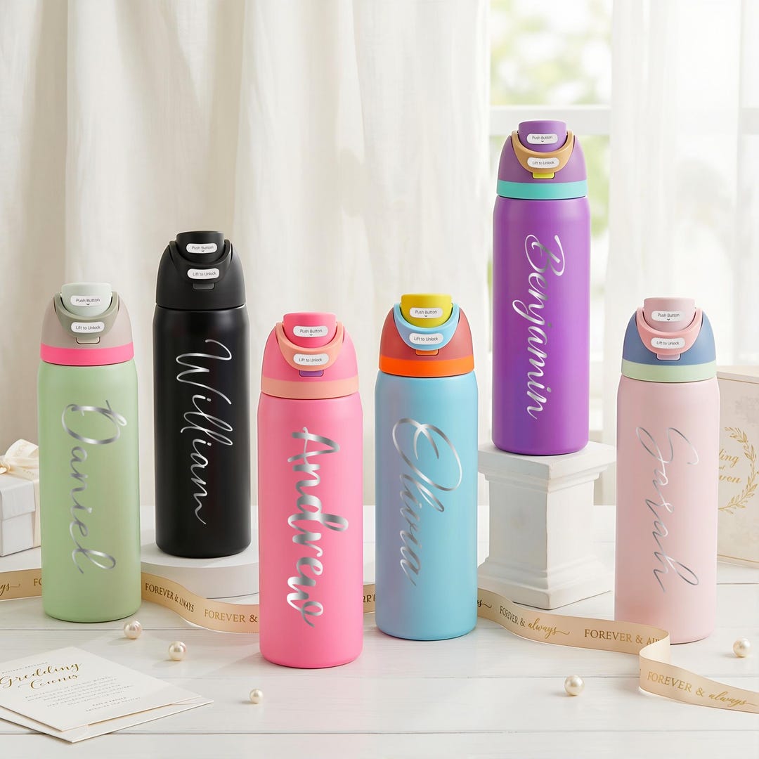 Personalized Name Water Bottle, Engraved Reusable Bottle, Mother’s Day ...