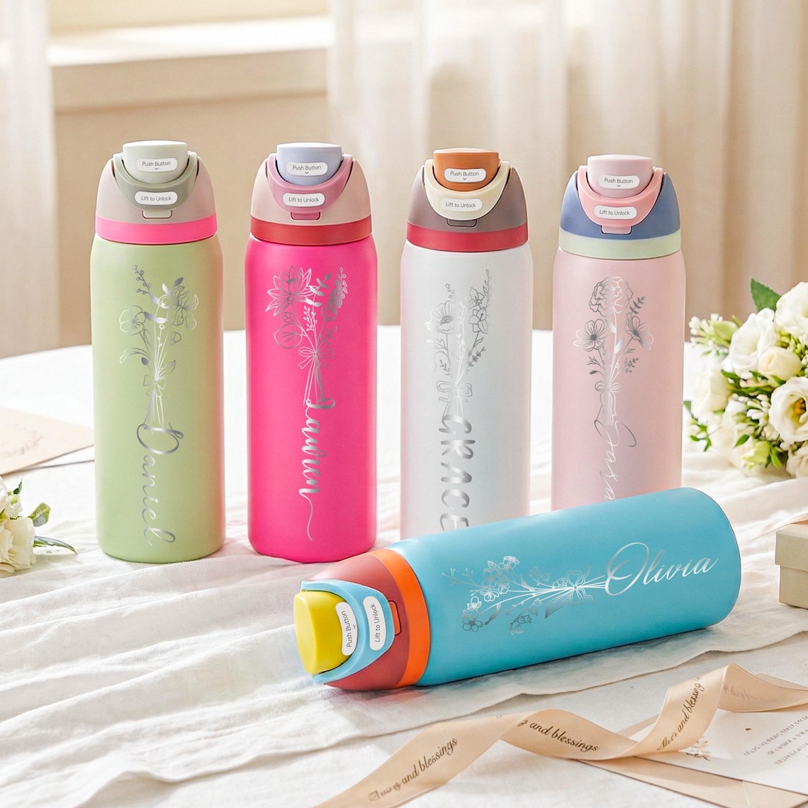 Personalized Name Water Bottle, Mother's Day Gift, Back to School Gift ...