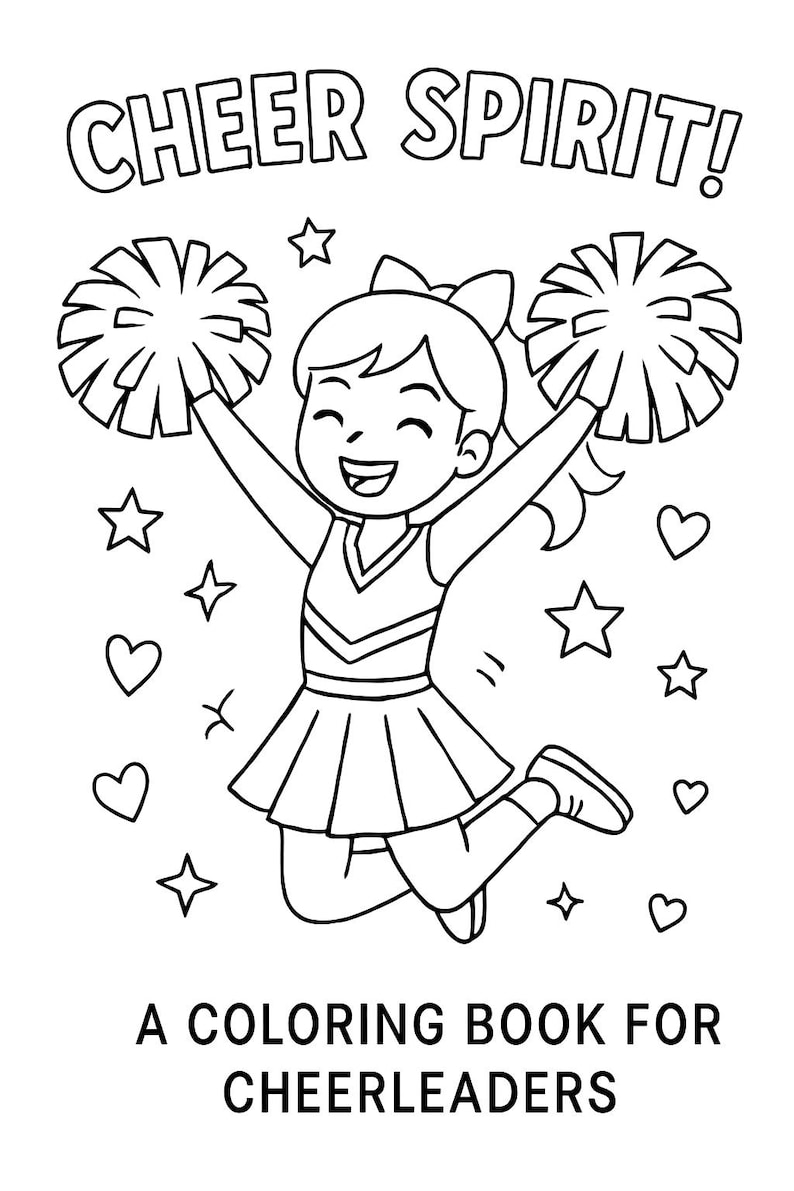 Cheerleading Coloring Book - Etsy