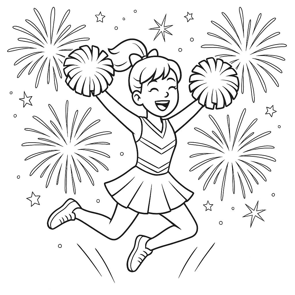 Cheerleading Coloring Book - Etsy