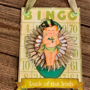 Vintage St. Patricks Day Bingo Card With a Leprechaun by Stacy Marie - Etsy