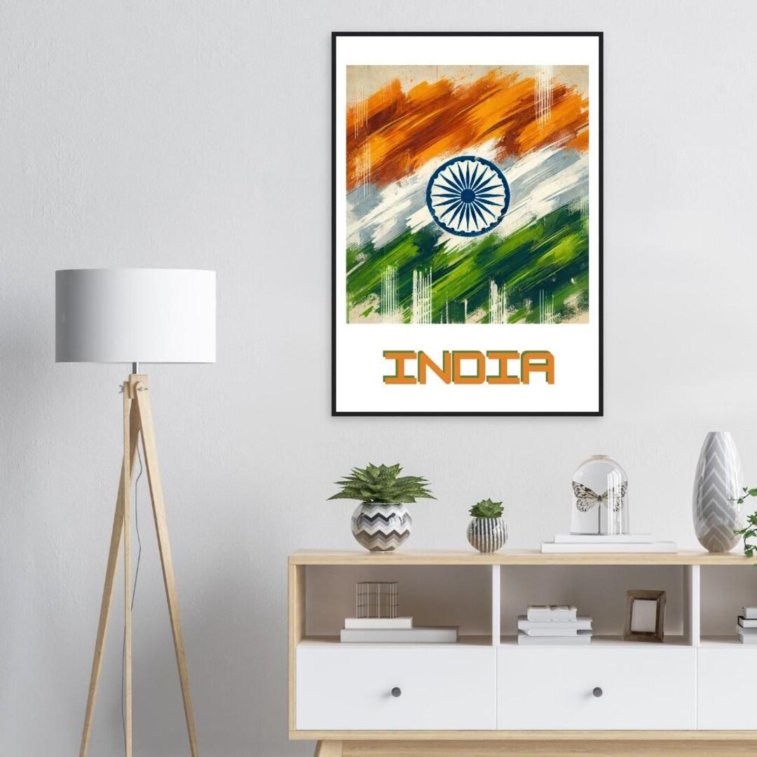 Abstract India Flag Poster, India Poster Wall Art, India Flag Wall Art ...