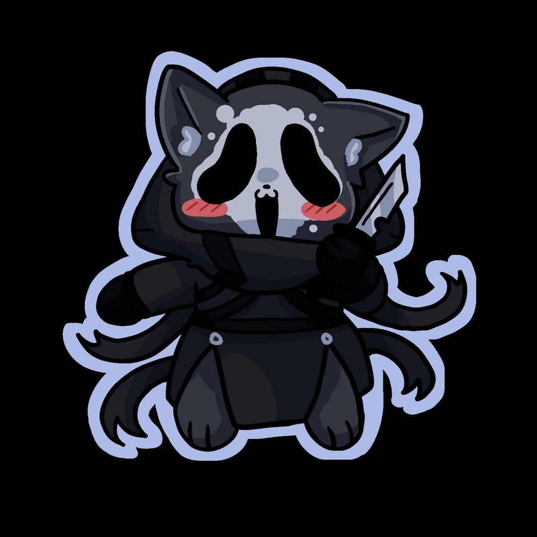 Ghost-cat Stickers, Ghostface as a Cat. Cute, Horror, Dead by Daylight ...