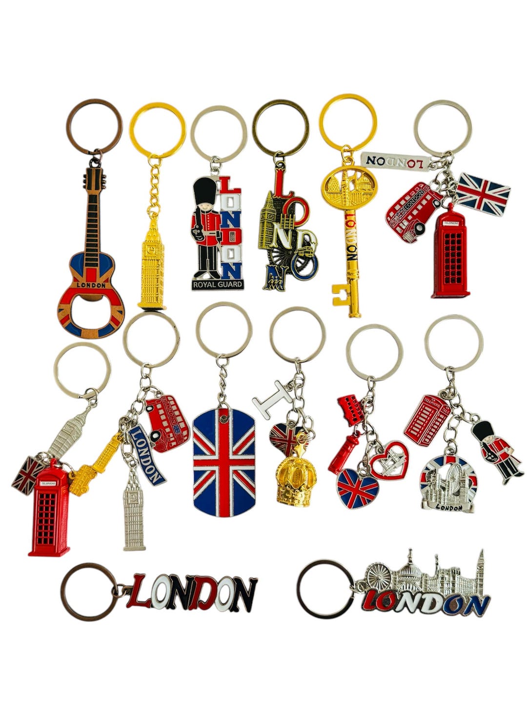 Keychain London Souvenir Keyring: British Icons, Union Jack Gifts - Etsy