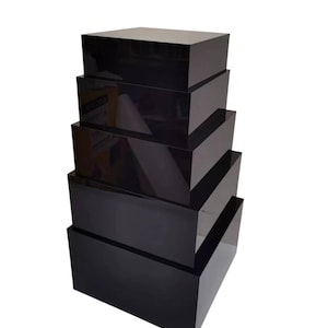 Food Risers for Buffet Table,black Acrylic Box Set of 5,display Posing ...