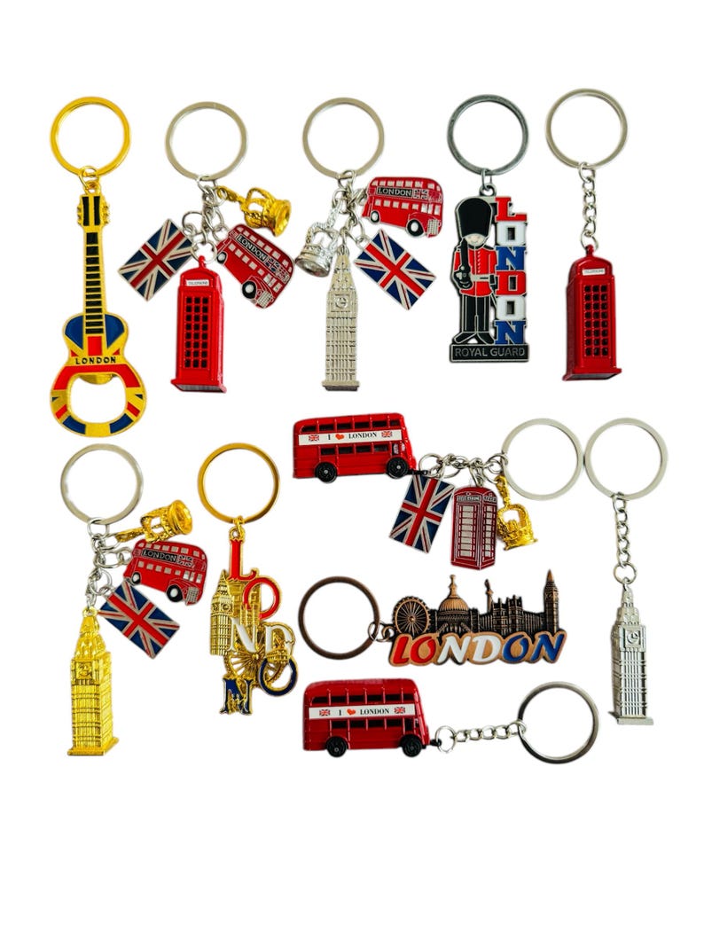 Keychain London Souvenir Keyring: British Icons, Union Jack Gifts - Etsy