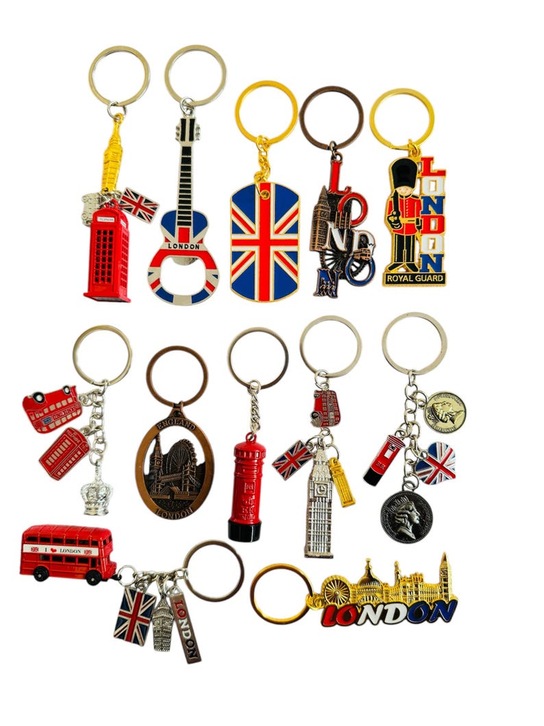 Keychain London Souvenir Keyring: British Icons, Union Jack Gifts - Etsy