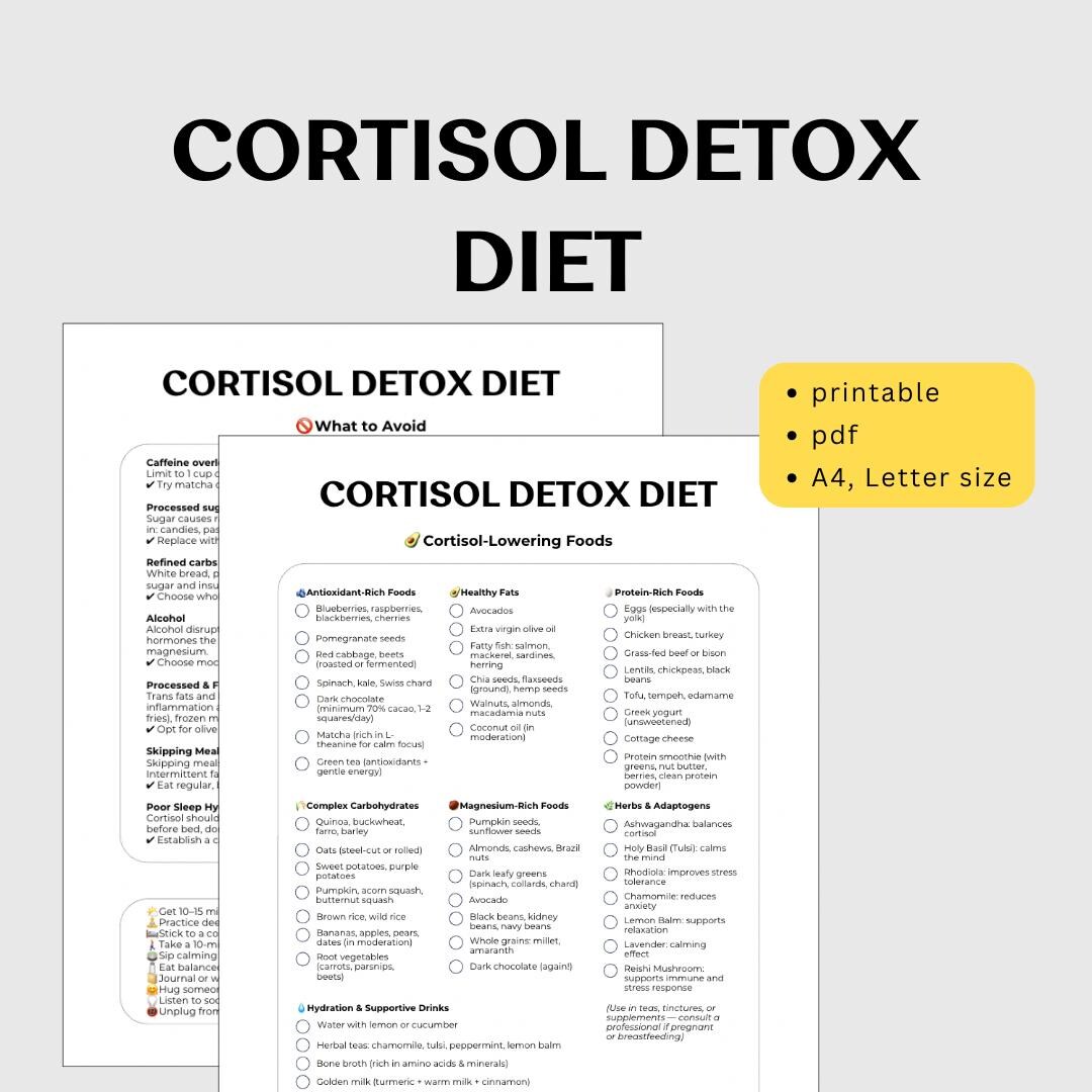 Cortisol Detox Diet Plan PDF | Anti-inflammatory Meal Guide and Hormone ...