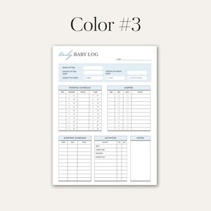 Minimalist Daily Baby Log Printable Minimalist Newborn Tracker Infant ...