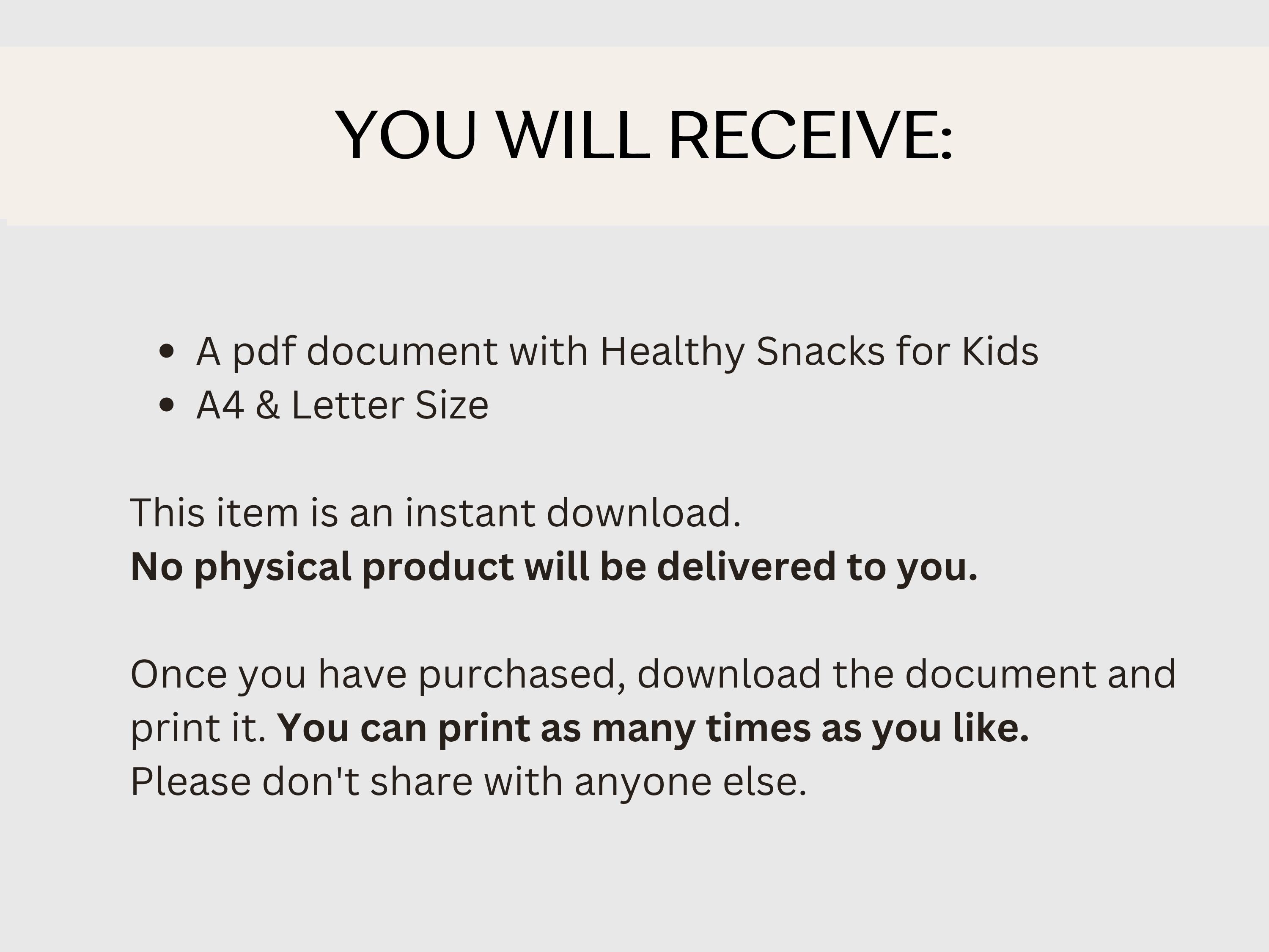 40 Healthy Snacks for Kids | Printable Food List PDF | Easy and Quick ...