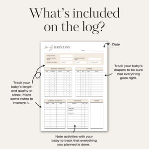 Minimalist Daily Baby Log Printable Minimalist Newborn Tracker Infant ...