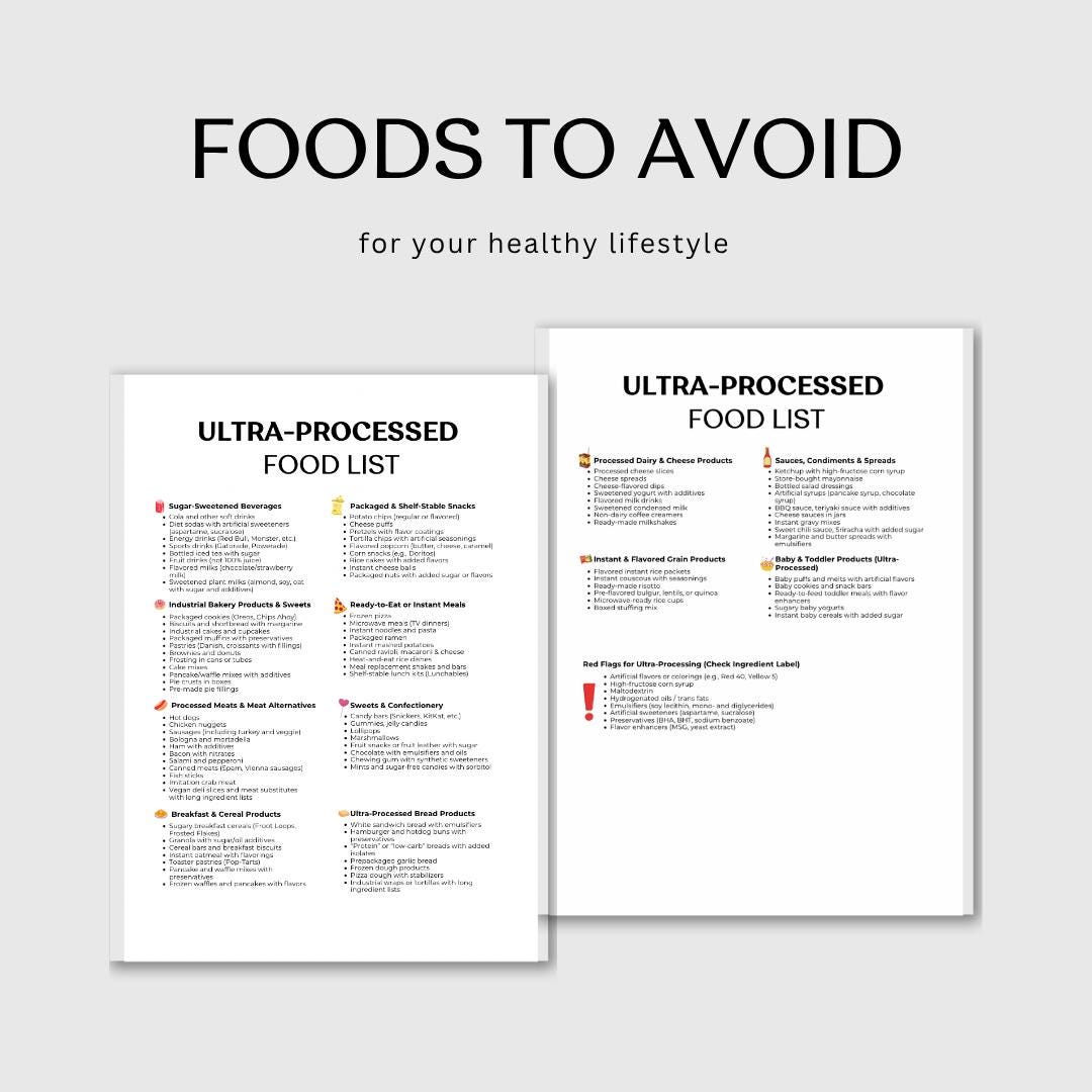 Ultra-processed Foods List PDF | Processed Food Ingredients to Avoid ...