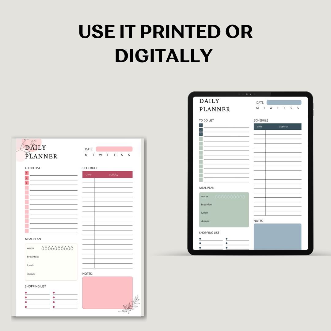 ADHD Daily Planner Printable, Daily to Do List, Daily Schedule Daily ...