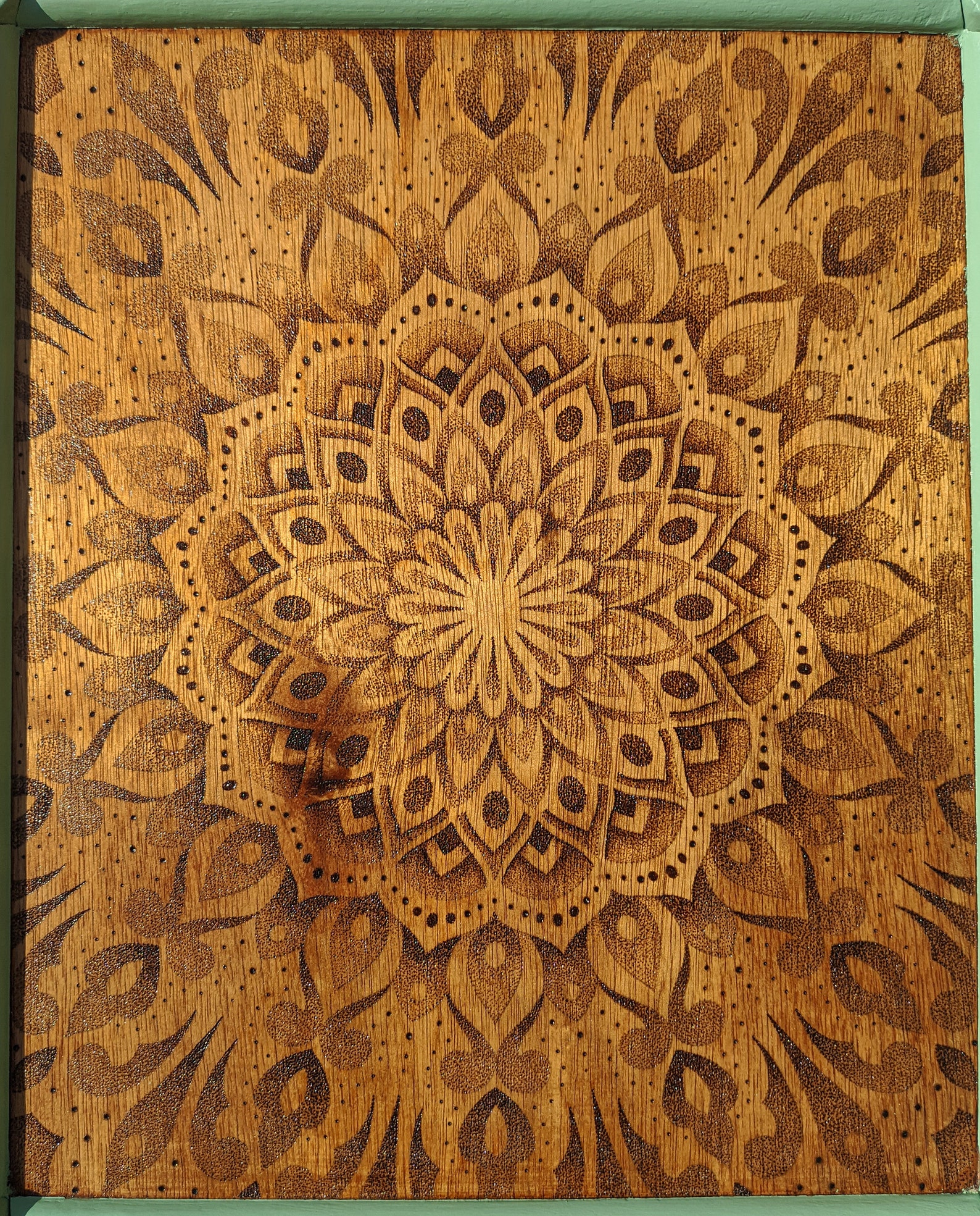 Upcycled Woodburned Pyrography Dotwork Mandala Coffee Table in ...