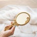 Vanity Carved Hand Mirror, Gold Custom Wooden Vanity Decor - Etsy