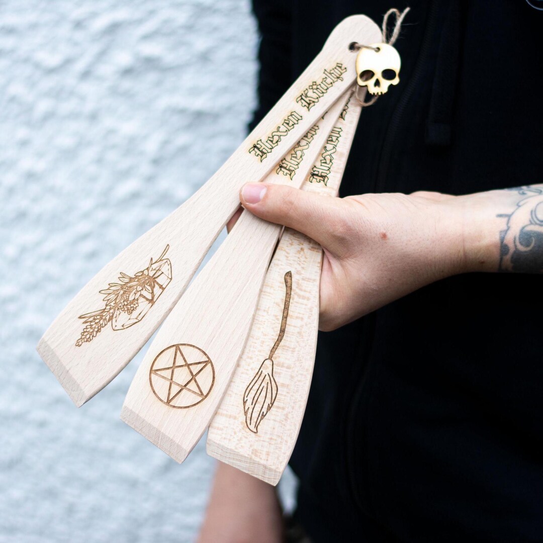 Witch Wooden Spoons, Spirit Set of 3, Witchy Wooden Spoon, Witch Altar ...