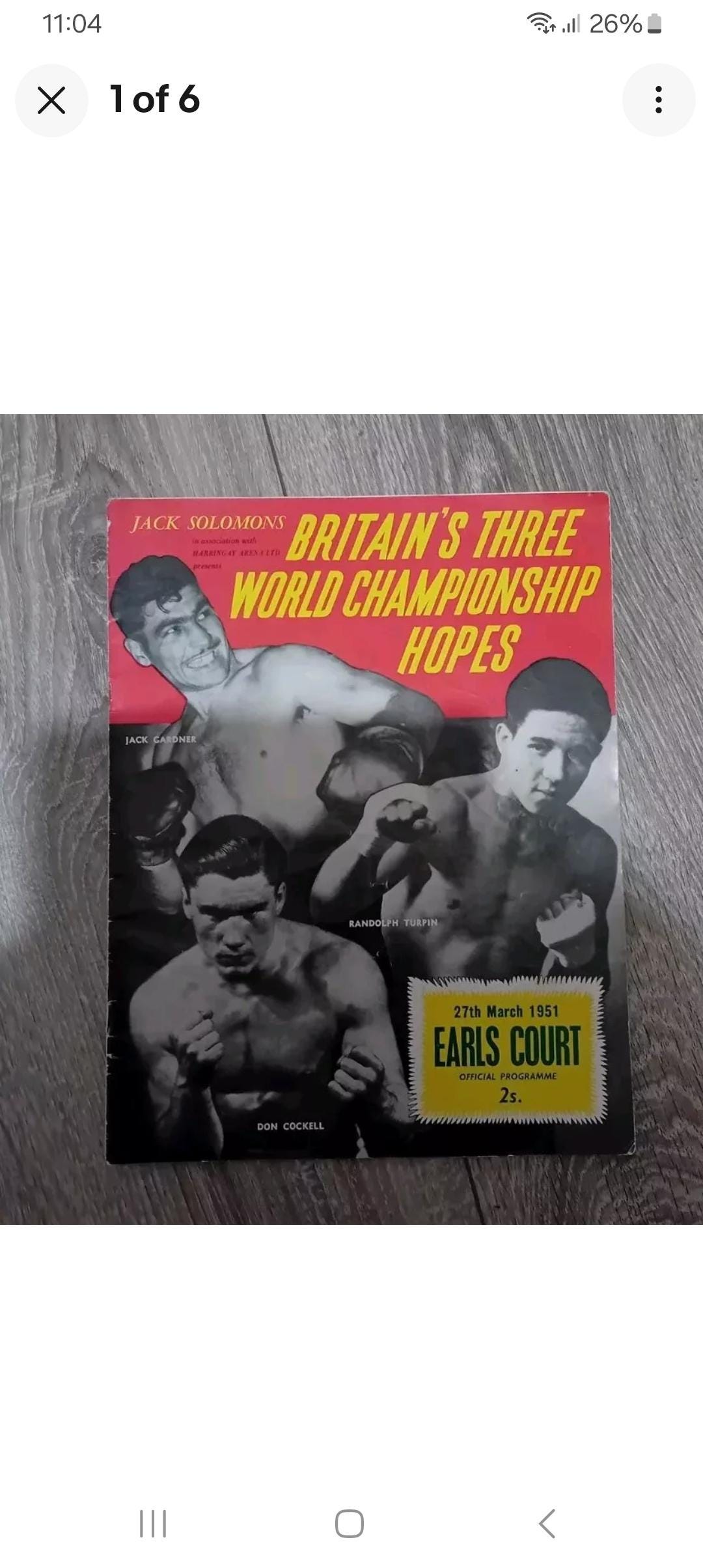 Randolph Turpin Original Boxing Programme 1951 Rare - Etsy