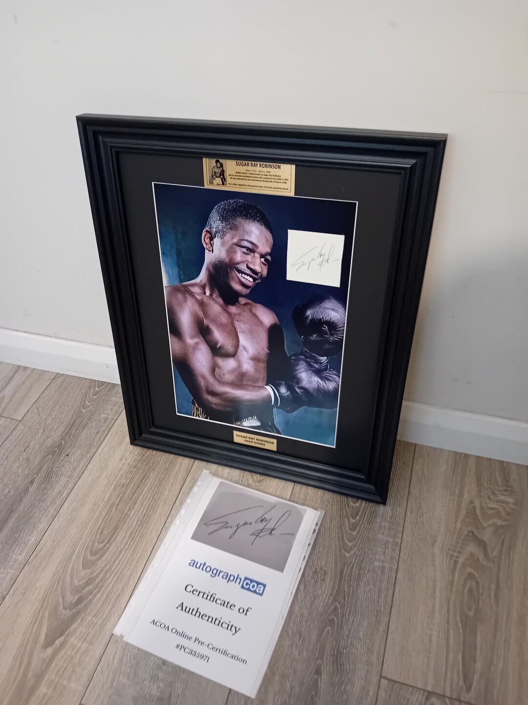 Sugar Ray Robinson Hand Signed Autograph Framed Rare - Etsy