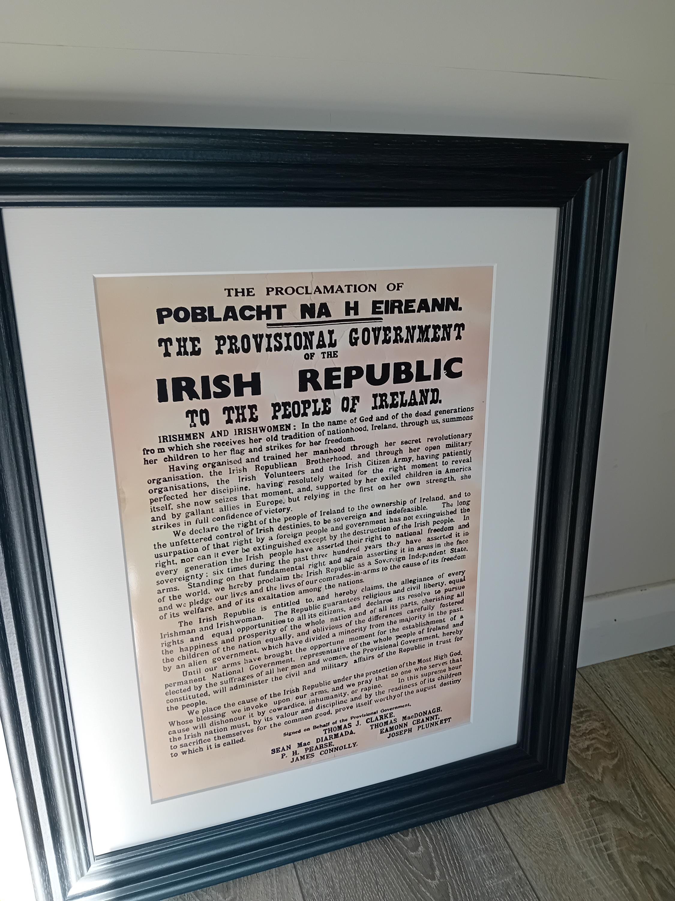 Irish Proclamation Framed - Etsy