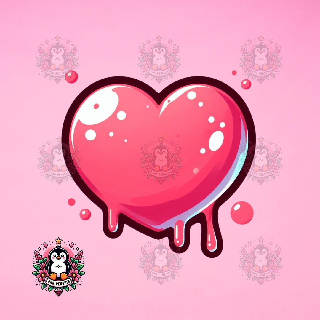 Dripping Love Heart Sublimation PNG, Heart Png, Dripping Heart Png ...