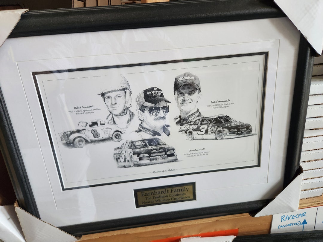 Nascar Royalty Earnhardt Family Collage Print Framed Ralph Dale and ...