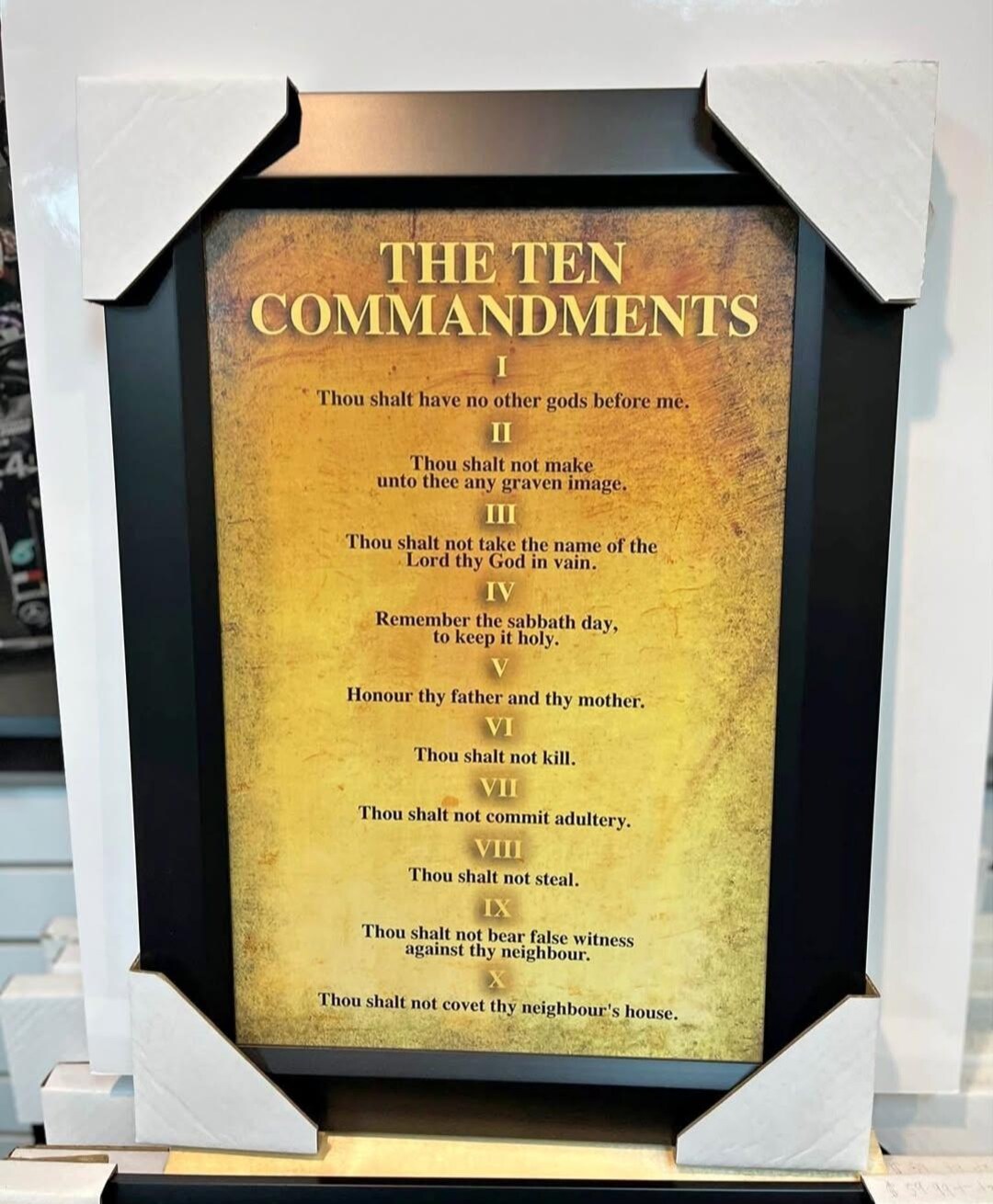 21x16 Moses Bible the Ten Commandments Textured Wall Art Print Frame - Etsy
