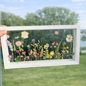 Pressed Flower Art Frame, Floating Glass Botanical Decor, Handmade ...