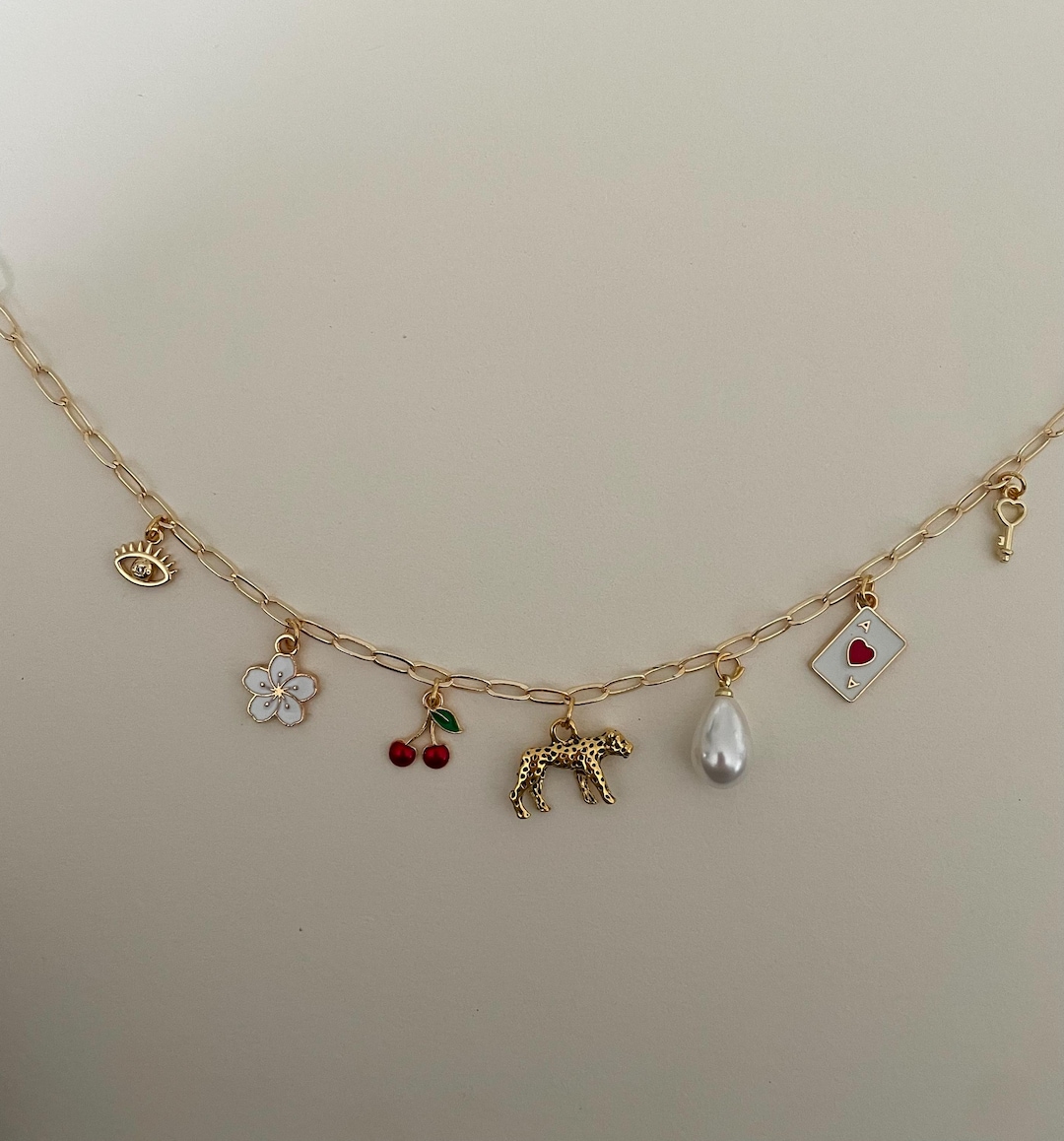 CUSTOM Gold Charm Necklace - Build Your Own Charm Necklace - Etsy UK