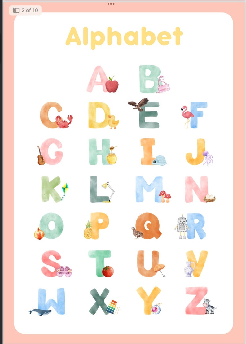 Educational Poster Bundle, Alphabet Poster, Abc Poster, Numbers ...