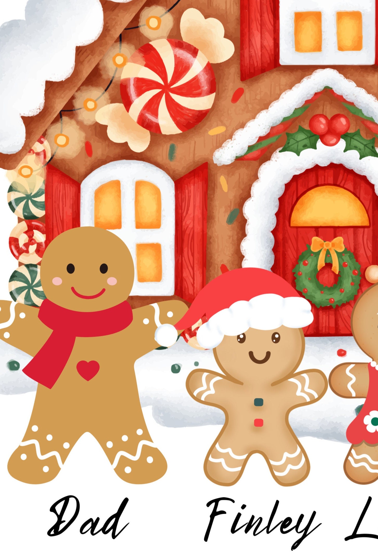 Gingerbread Family Print, Gingerbread Sign, Gingerbread Wall Art ...